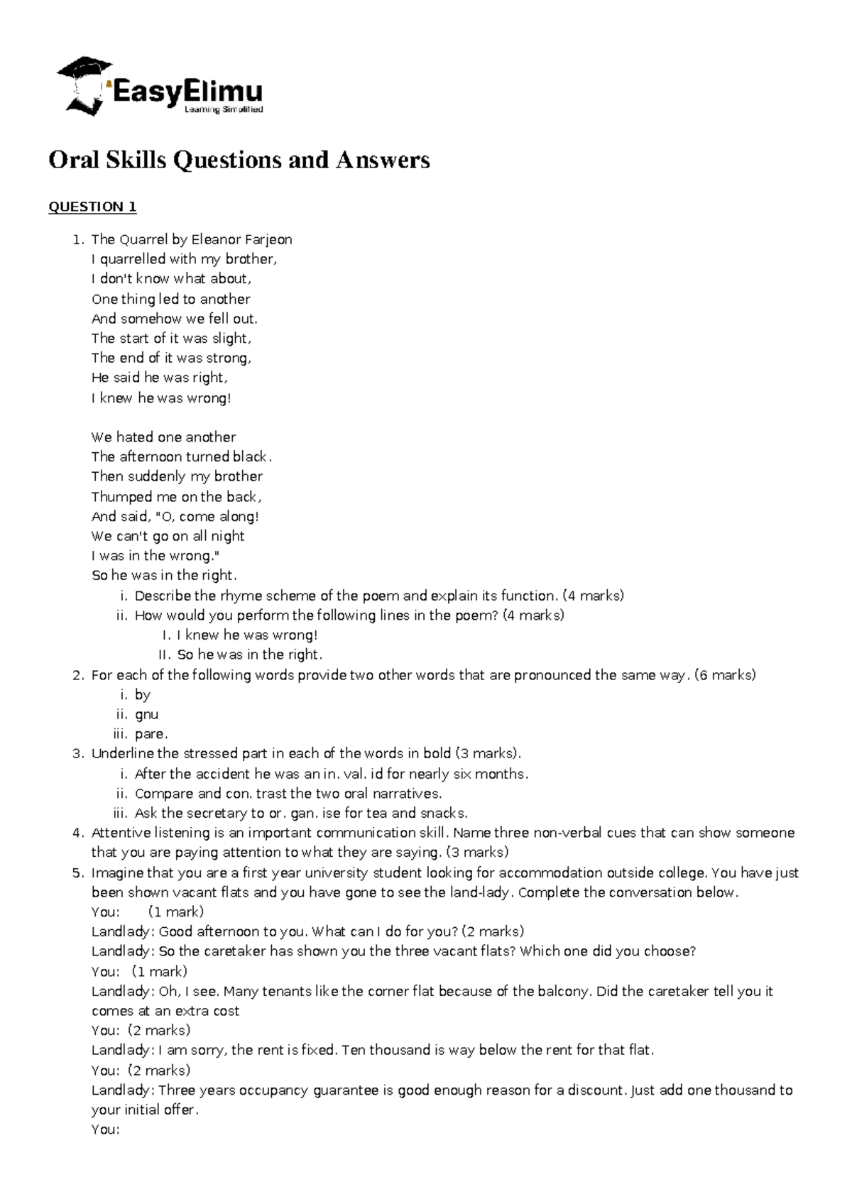 Oral Skills Q&A: Analysis, Performance, and Communication Techniques ...