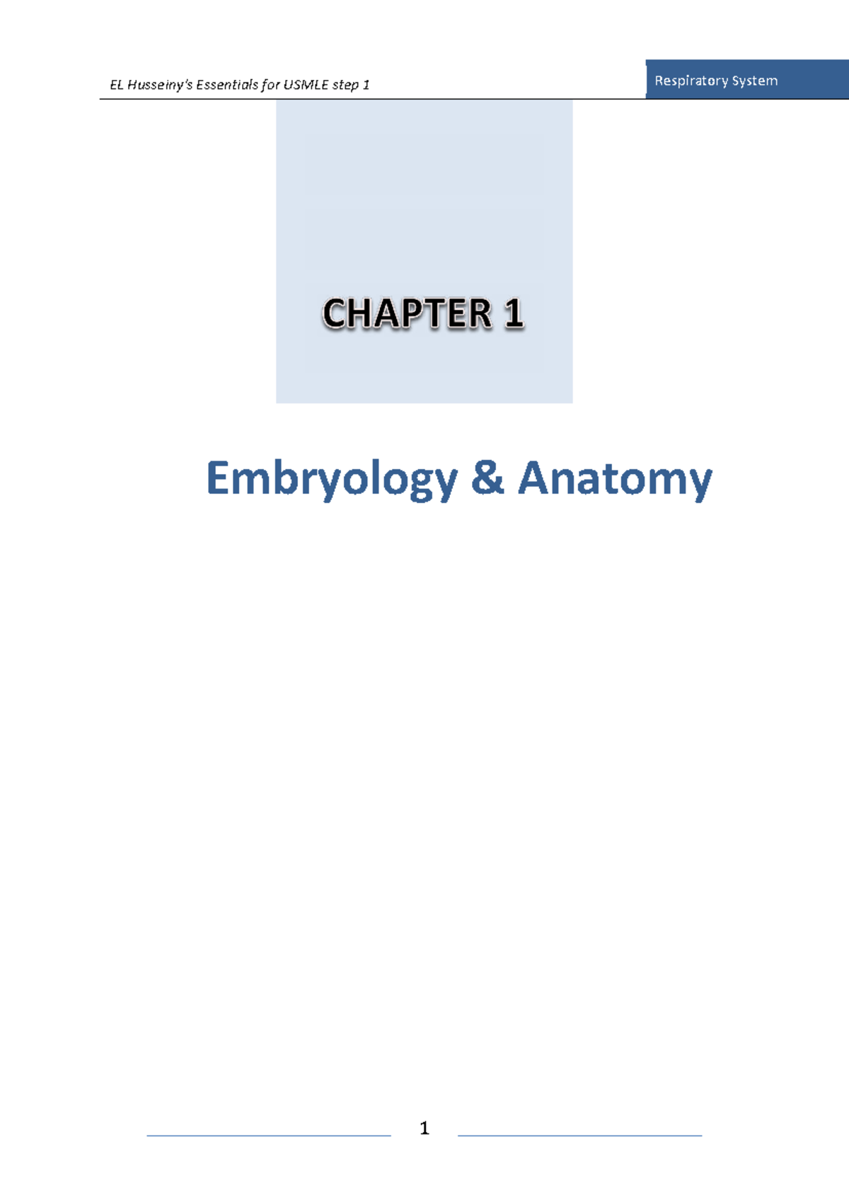 Respiratory System EL Essentials for USMLE Step 1: Embryology & Anatomy ...