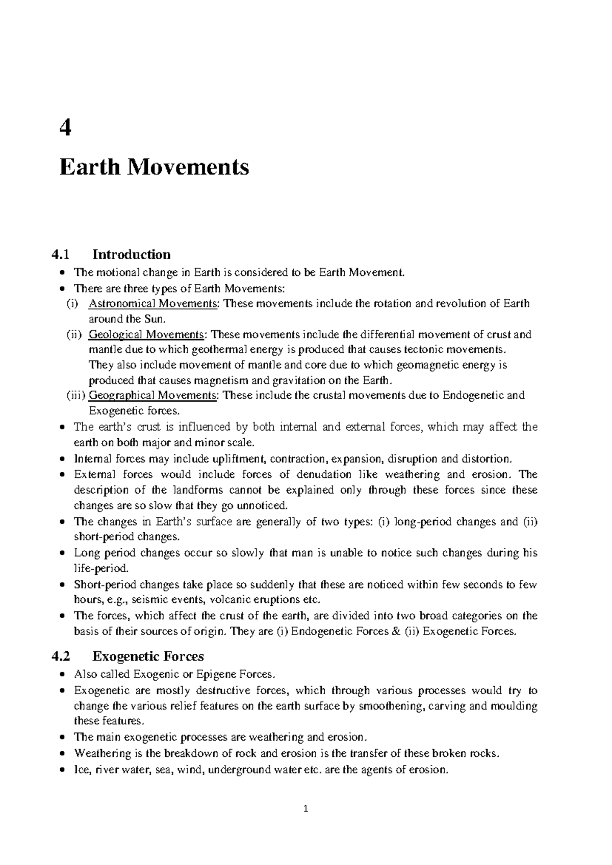 Earth Movements: Exploring Geomorphology - GEOM 101 Lecture Notes - Studocu