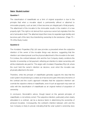 PVL3701 Assignment 1 Semester 1 2025 31 3 2025 - Assignment 1 Property ...