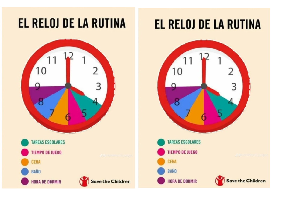 Roleoj Rutina - EJERCICIOS - Pedagogia - EL RELOJ DE LA RUTINA EL RELOJ ...
