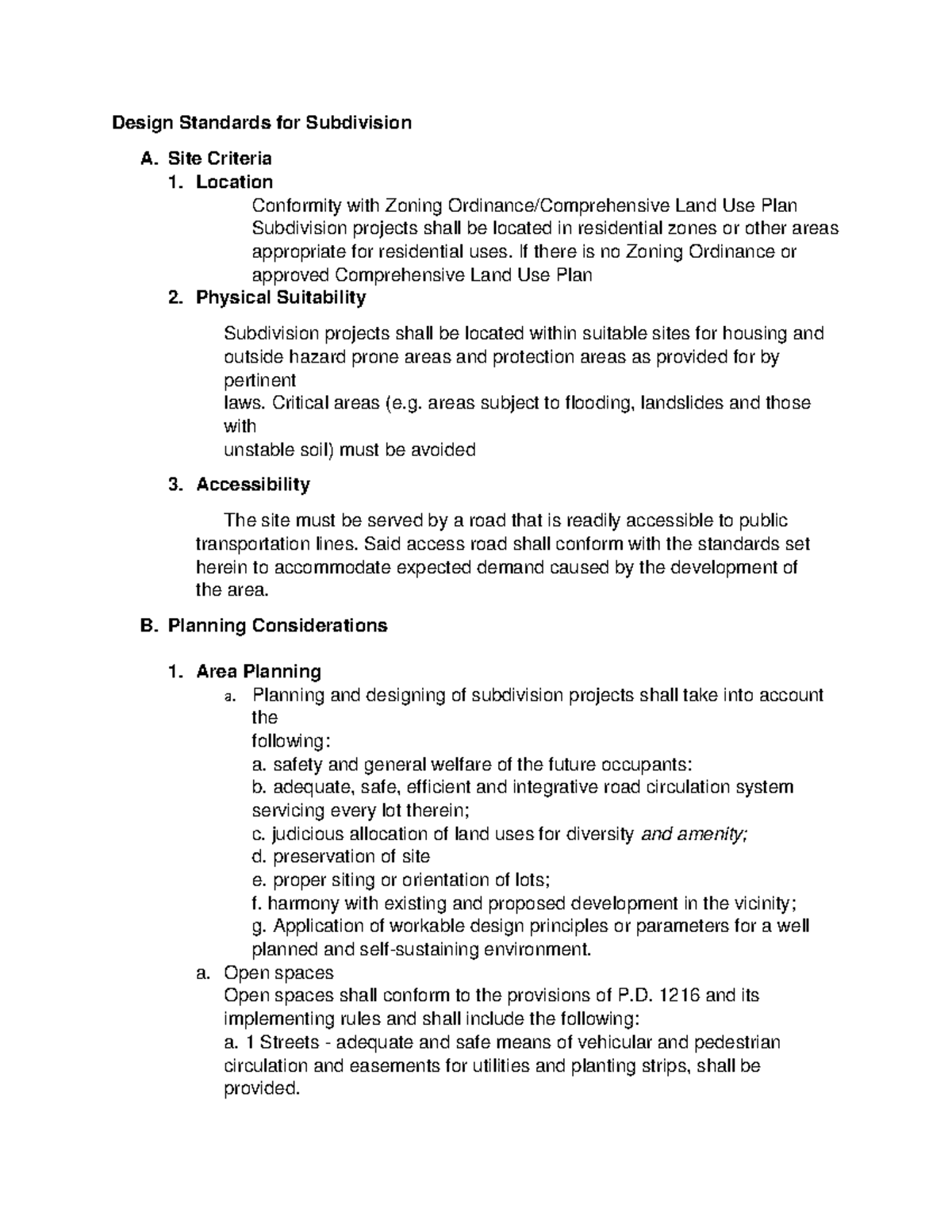 Design Standards for Subdivision Projects: Guidelines and Criteria ...