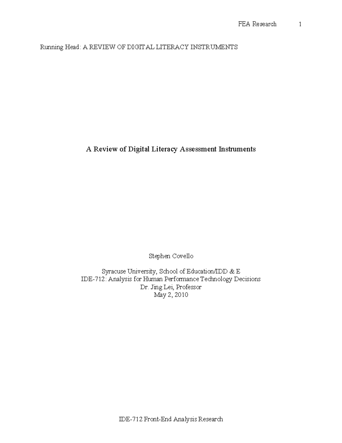 IDE-712: Comprehensive Review of Digital Literacy Assessment Tools ...