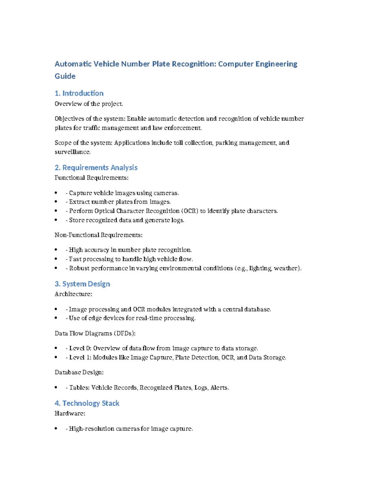 Automatic Vehicle Number Plate Recognition: CE Guide - Studocu