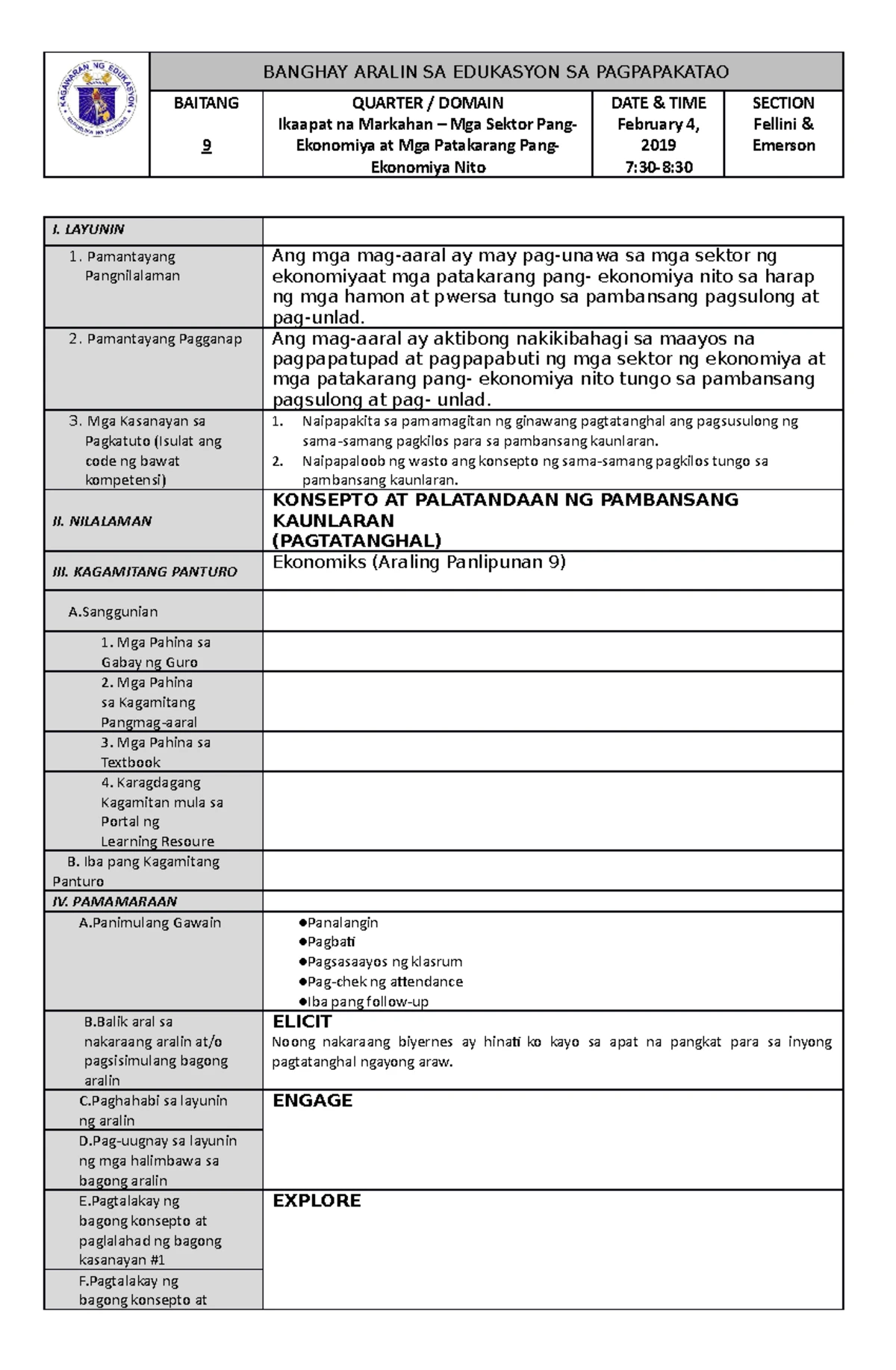 DLP for COT fil 7 - filipino - GRADE 7 DAILY LESSON PLAN (Pang-araw ... DLP for COT fil 7 - filipino - GRADE 7 DAILY LESSON PLAN (Pang-araw ...