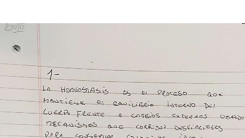 Biología Tarea: Mantenimiento del Equilibrio Interno del Cuerpo - Studocu