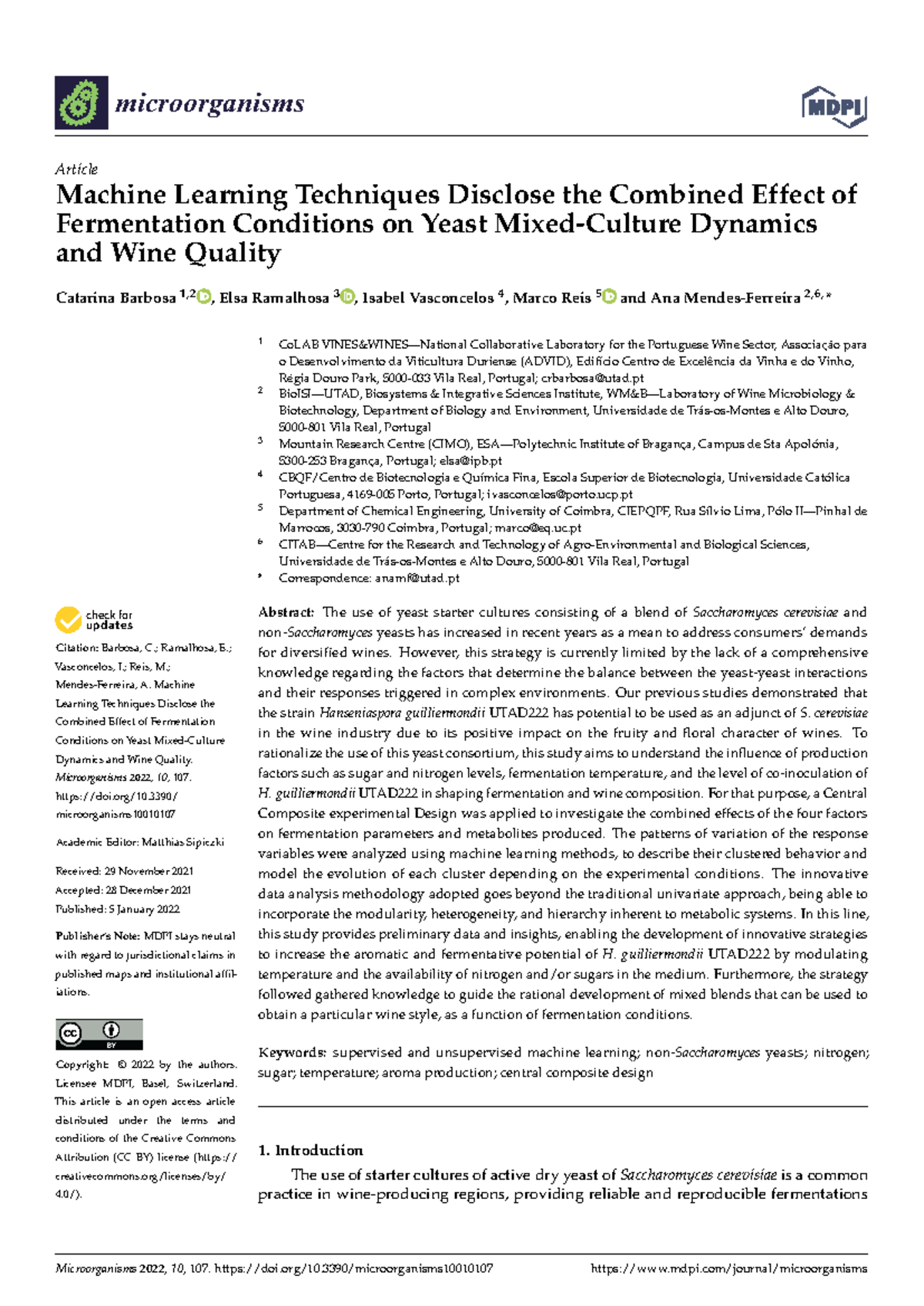 Machine Learning & Fermentation: Impact on Yeast Dynamics (Micro-10 ...