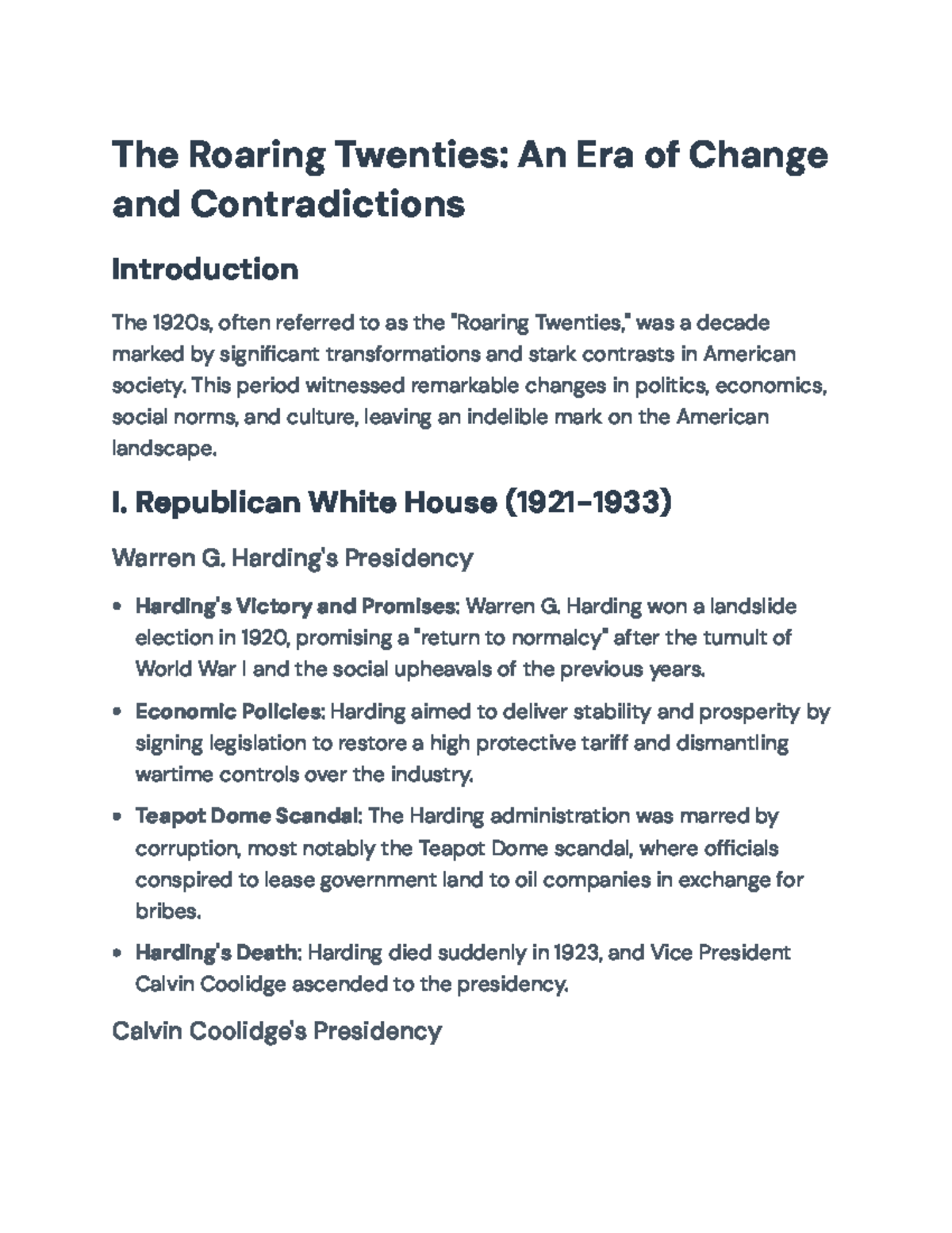 The Roaring Twenties: Transformations and Contradictions in America ...