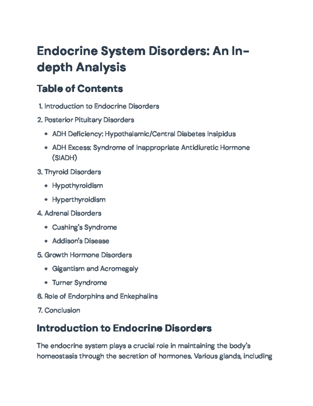 Endocrine System Disorders: An In-Depth Analysis and Overview ...