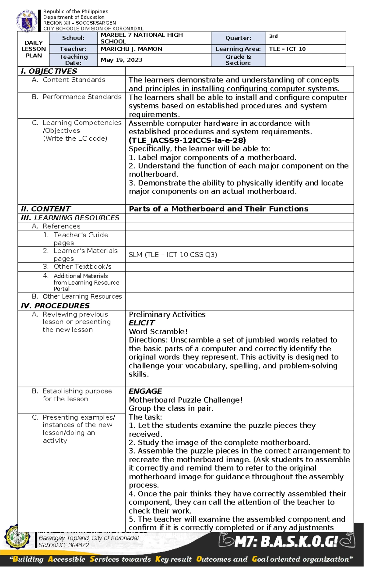 9-DNA Structure - For Grade 9 - CROSS-SPECIALIZATION TRAINING FOR GRADES 7- SCIENCE TEACHERS ...