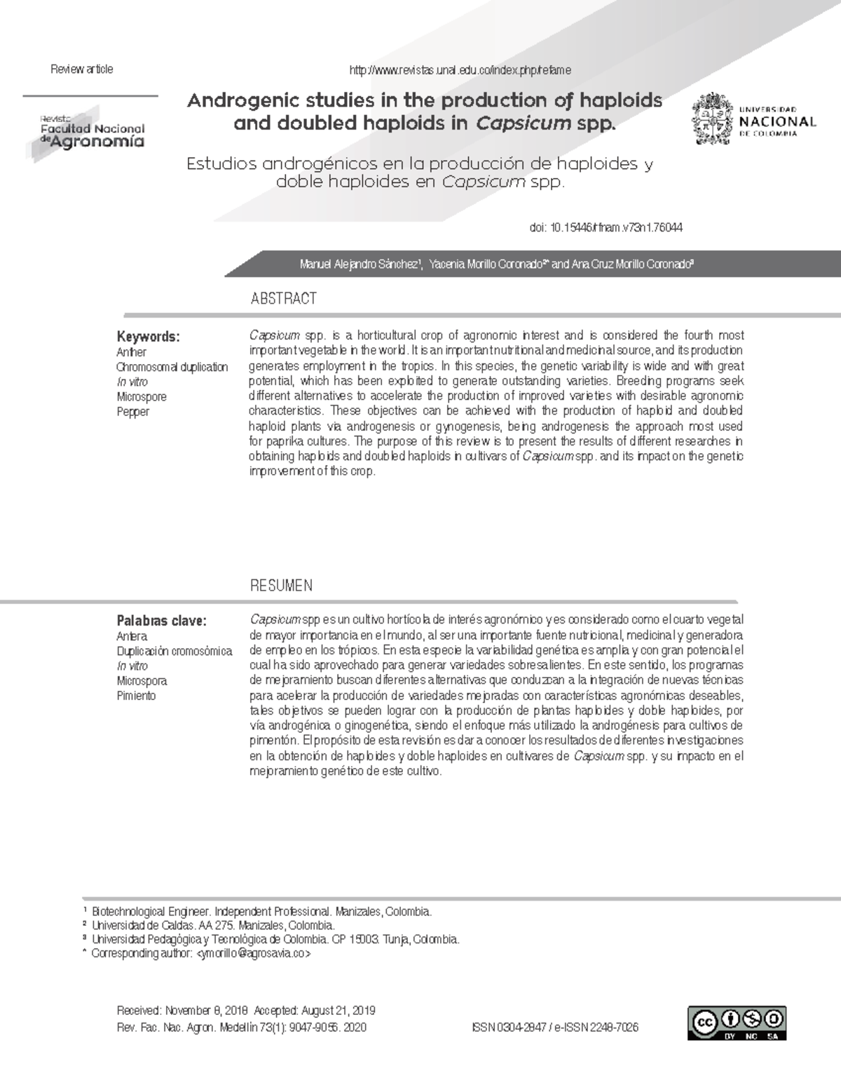 Androgenic Studies on Haploid and Doubled Haploid Production in ...