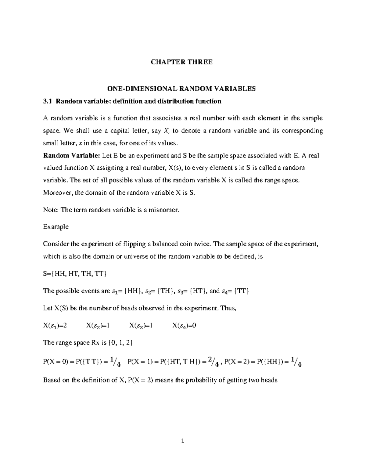 Probability Chapter 3: Random Variables - Lecture Notes - Studocu