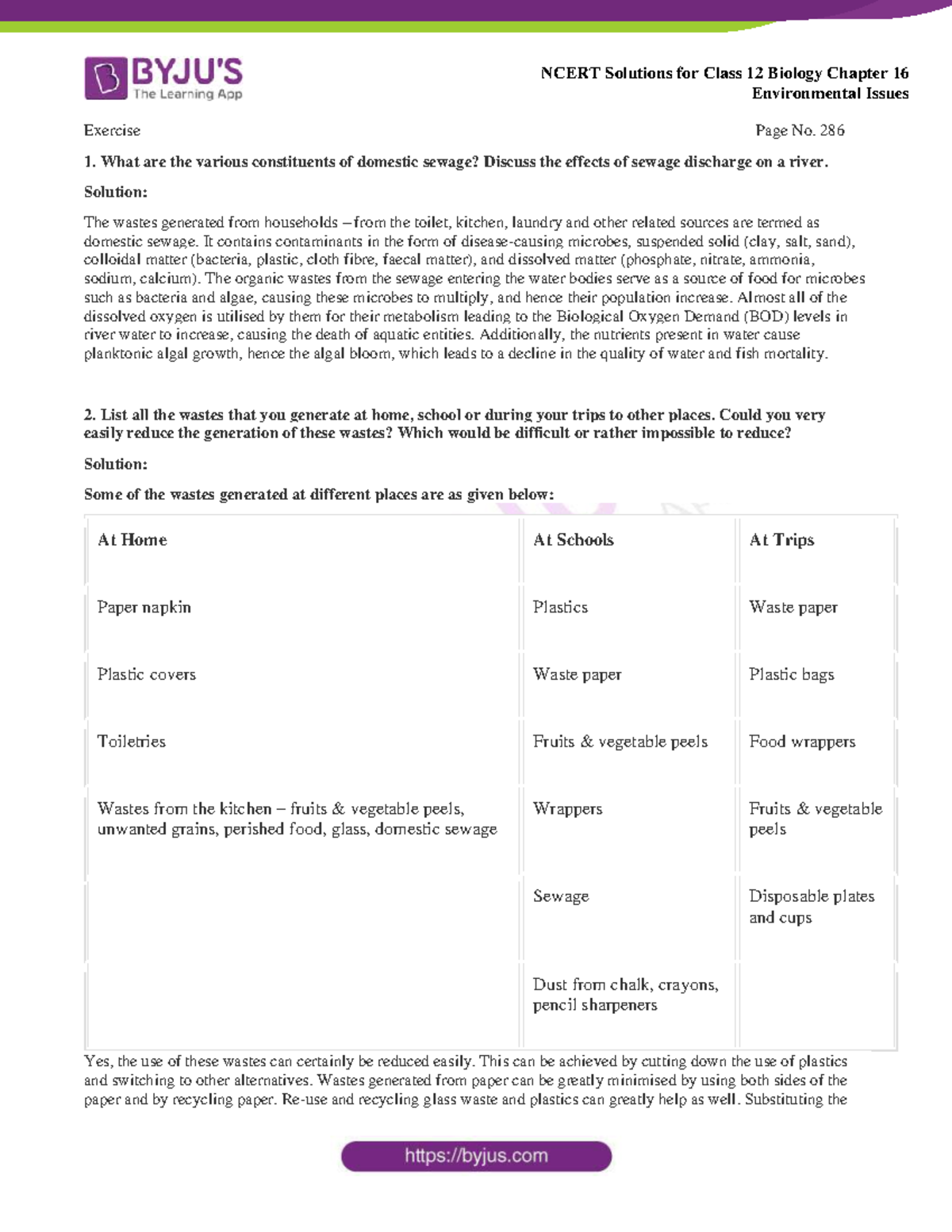 NCERT Solutions for Class 12 Biology Chapter 16: Environmental Issues ...