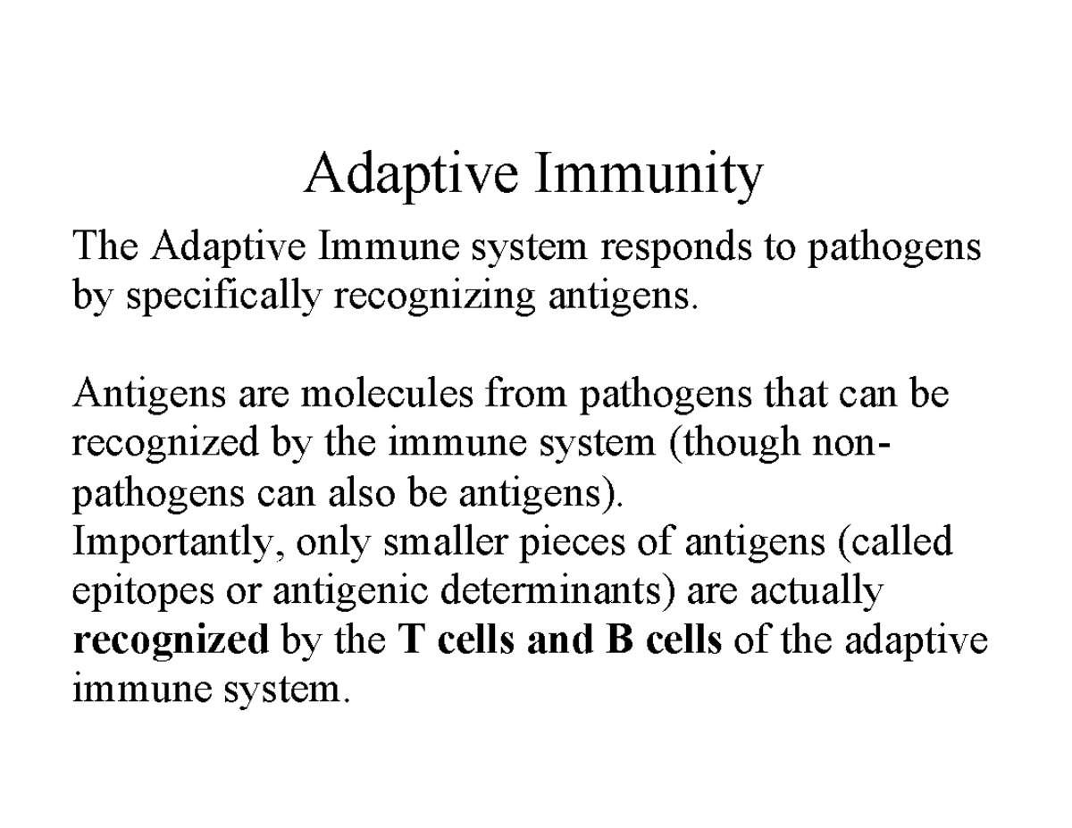 Adaptive Immunity (BIOL 101): Overview of Mechanisms & Key Players ...
