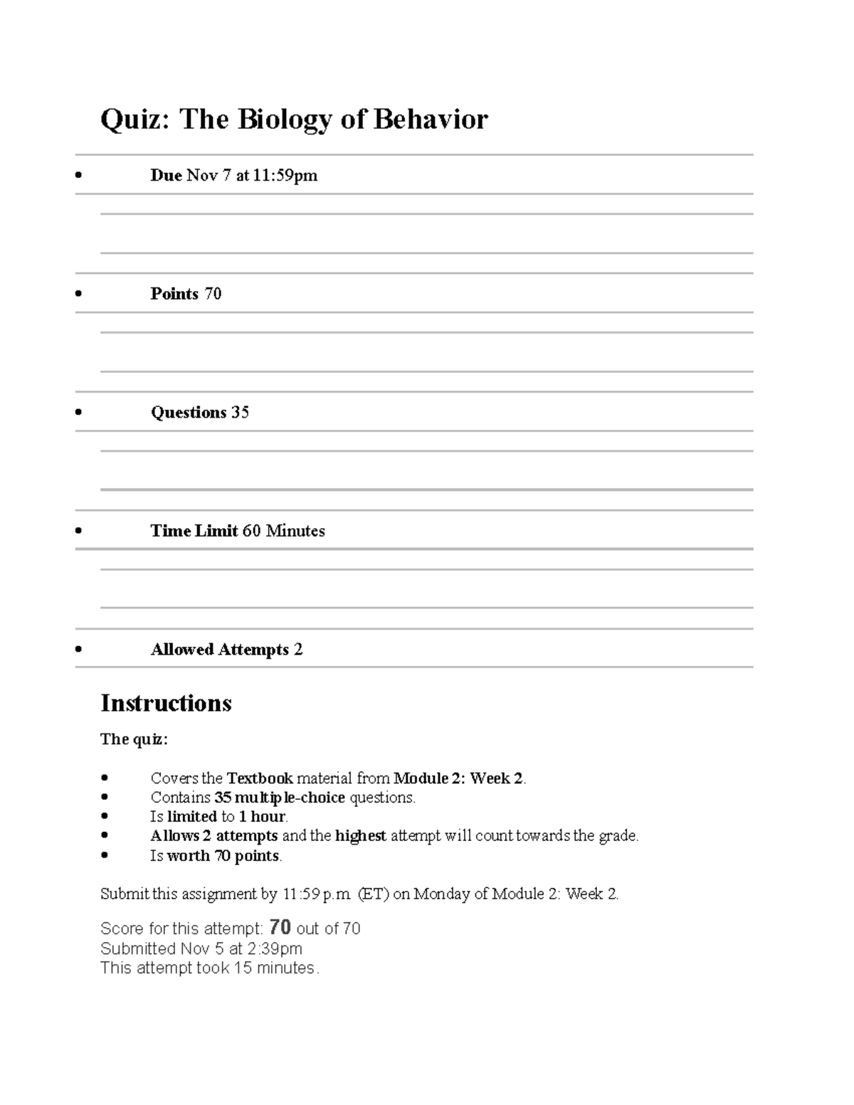 Psyc101 Quiz 2: Exploring the Biology of Behavior Concepts - Studocu