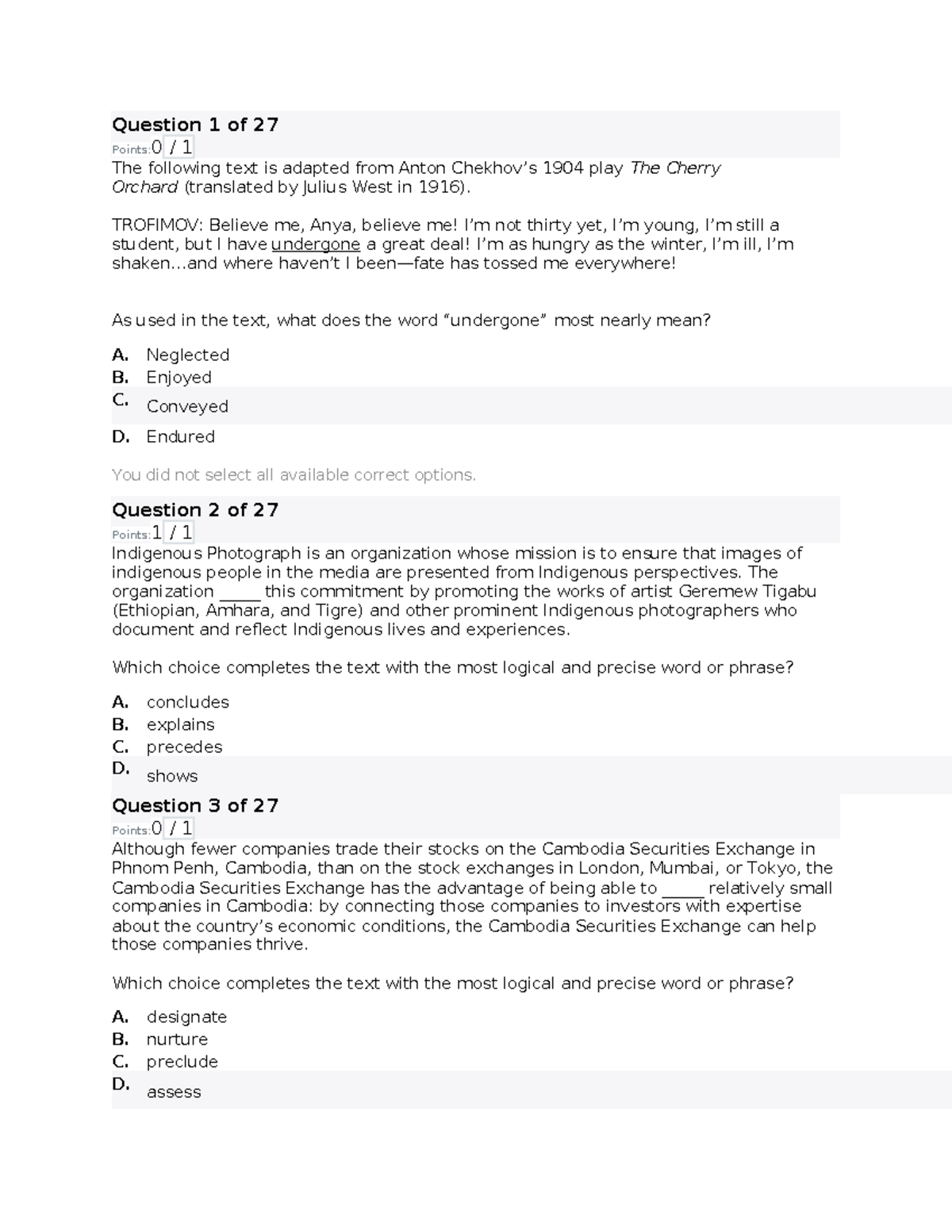 **Final Mock Test 1: Verbal Skills Assessment Module 1** - Studocu