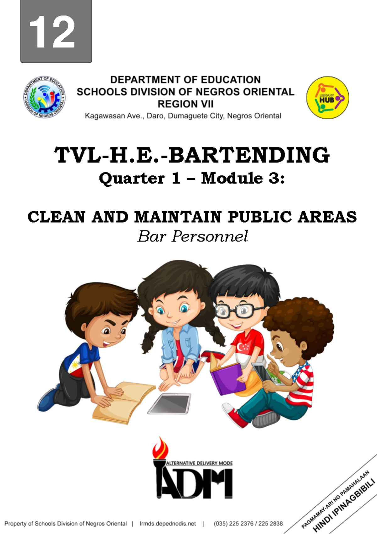 TVL-H.E.-BARTENDING Q1 Module 3: Cleaning Public Bar Areas - Studocu
