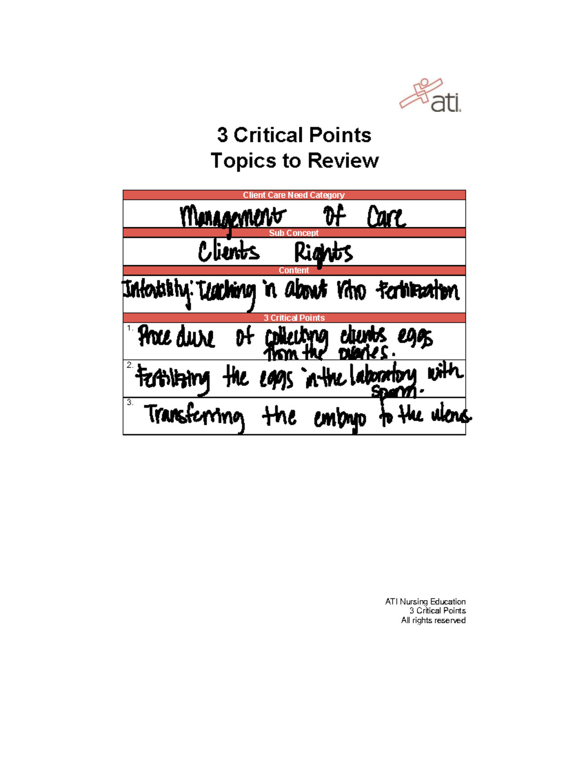 Medsurge ATI Nursing Education: 3 Critical Points Review - Studocu