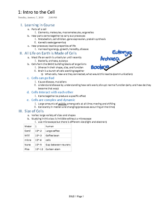 Final Exam Study Guide for BIO101: Key Concepts and Topics - PRE-CLASS ...