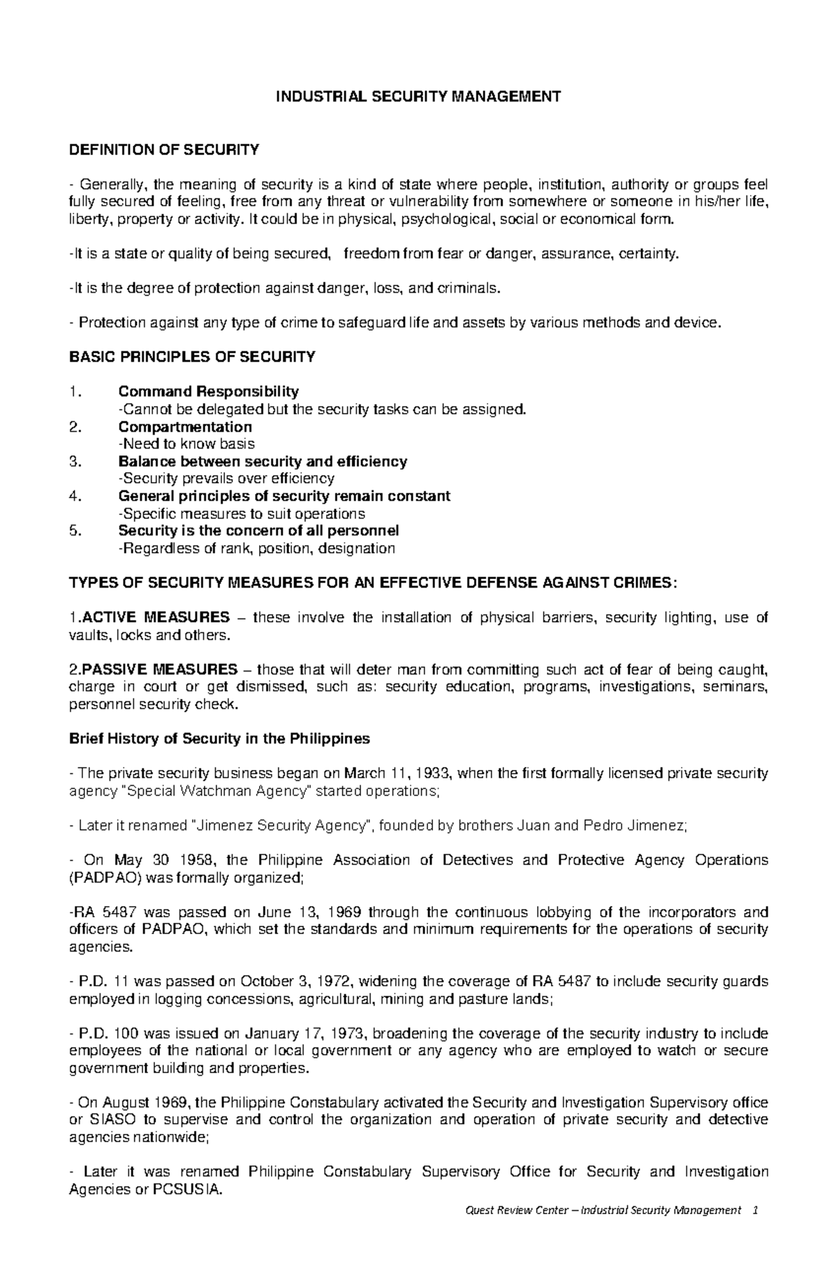 LEA 2 Industrial Security Management: Key Principles and Practices ...