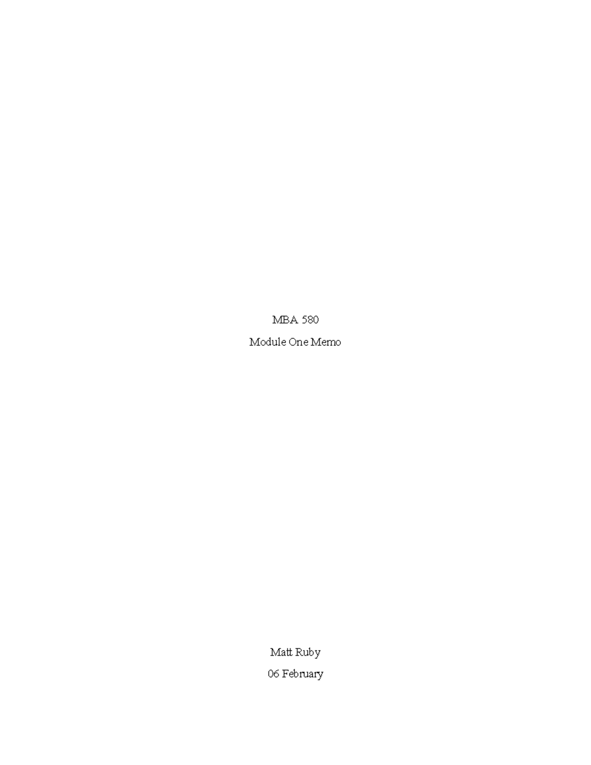 MBA 580 Module One Memo: Integrating IoT in Connected Vehicles - Studocu