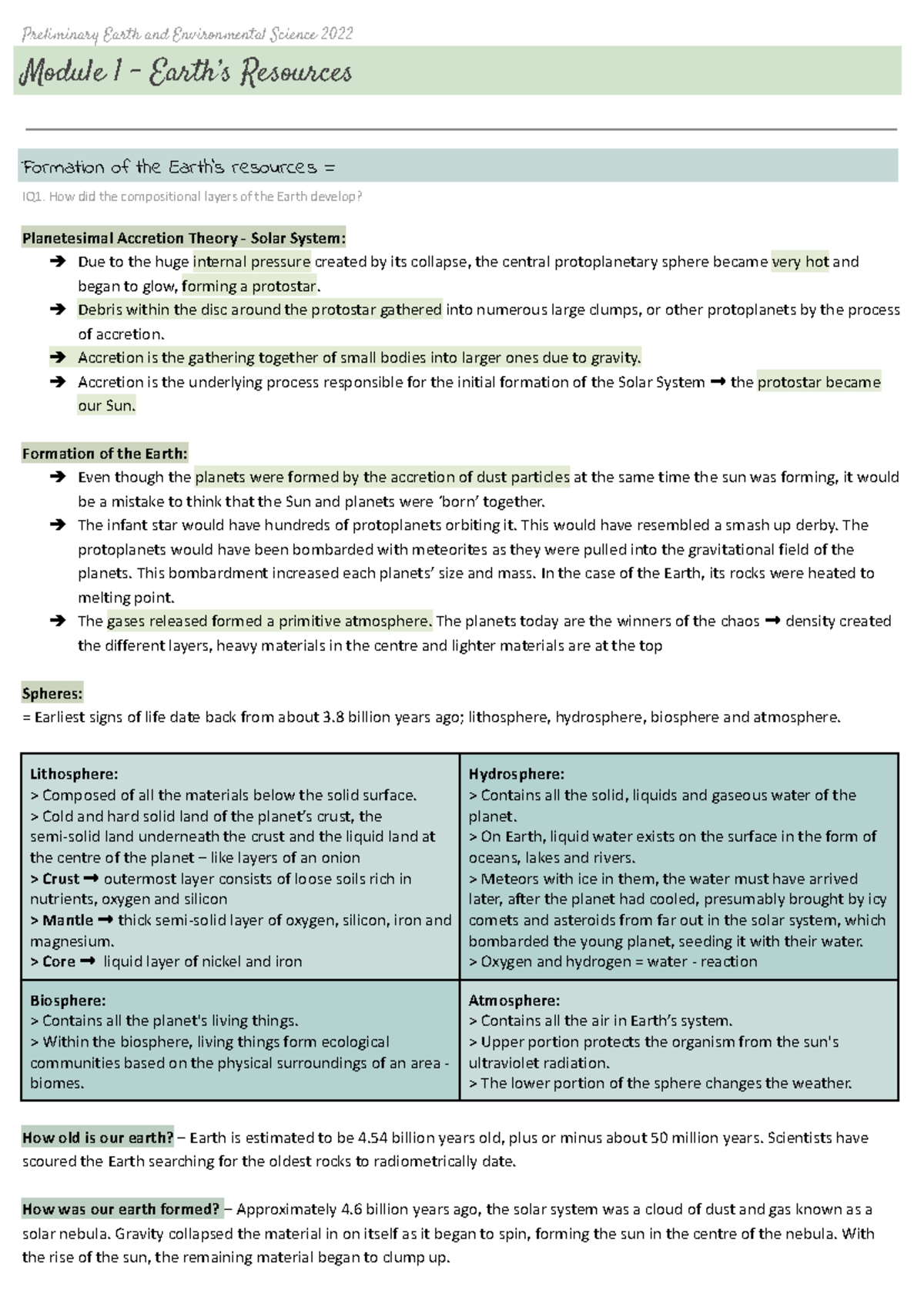 Preliminary Earth and Environmental Science 2022 - Google Docs - Module ...