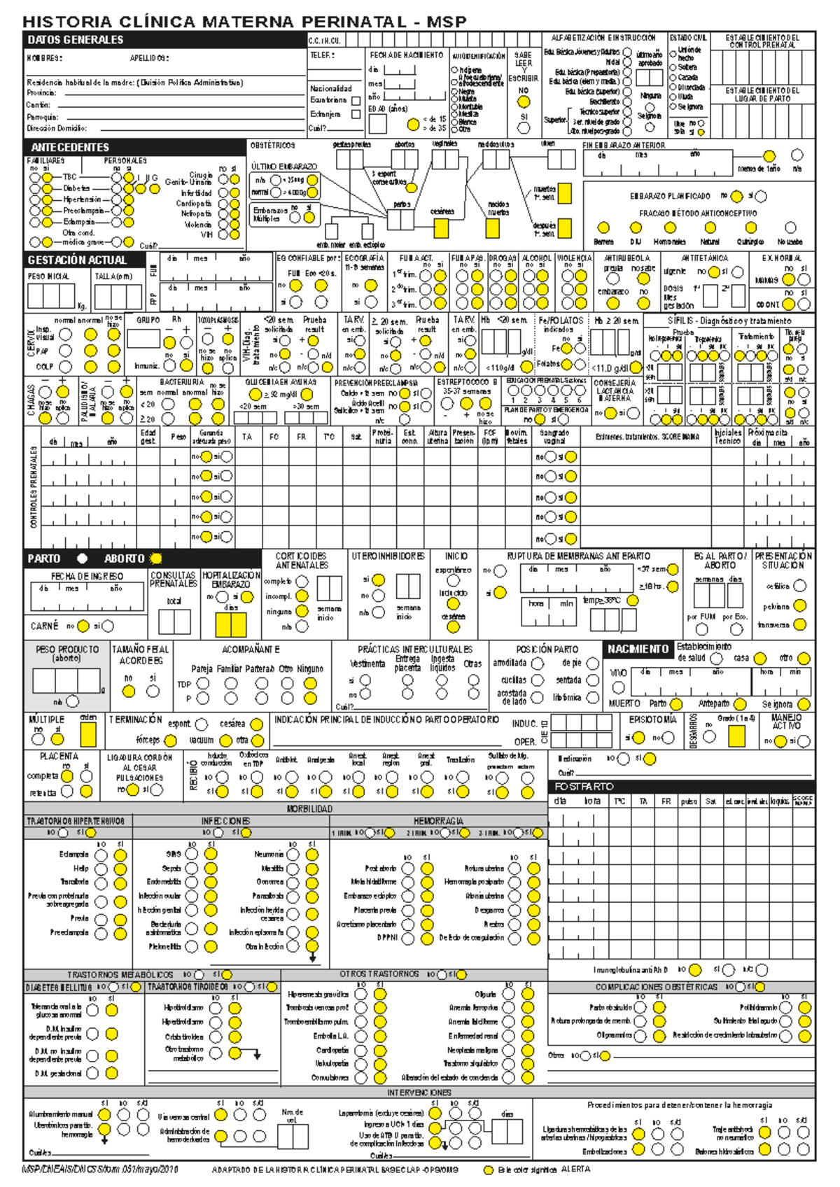 Formulario 051. FORMULARIO PARTOGRAMA - HISTORIA CLÍNICA MATERNA ...