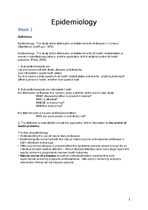 General Epidemiology MCQ with Answers - General Epidemiology (50 ...