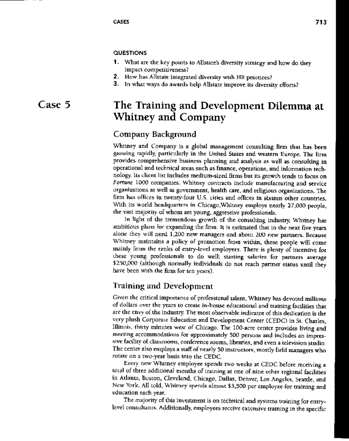 Comprehensive Case Study: Training & Development Dilemma at Whitney ...