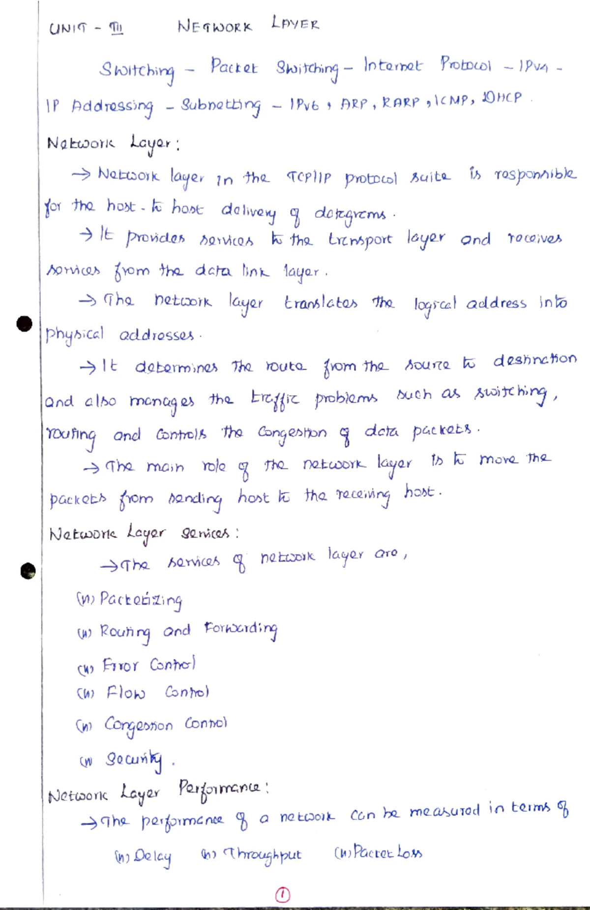 CN Unit 2 - Handwritten Notes for Computer networks - UNIT II TRANSPORT ...