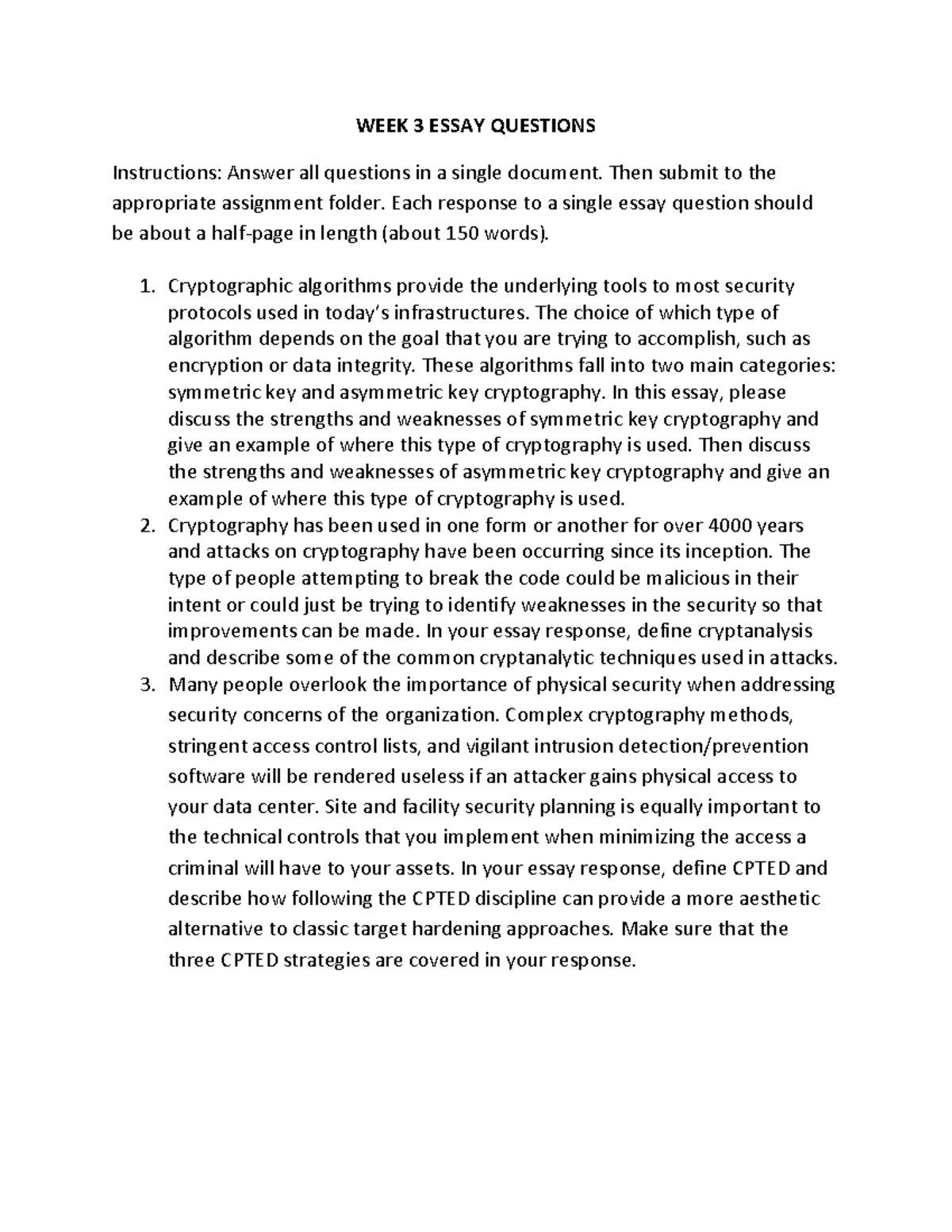 CMIT425 Week 3 Essay Questions - WEEK 3 ESSAY QUESTIONS Instructions ...