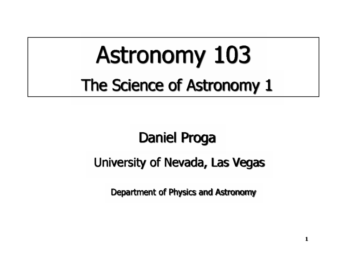 Astronomy 103: Chapter 3 - The Science of Astronomy - Studocu