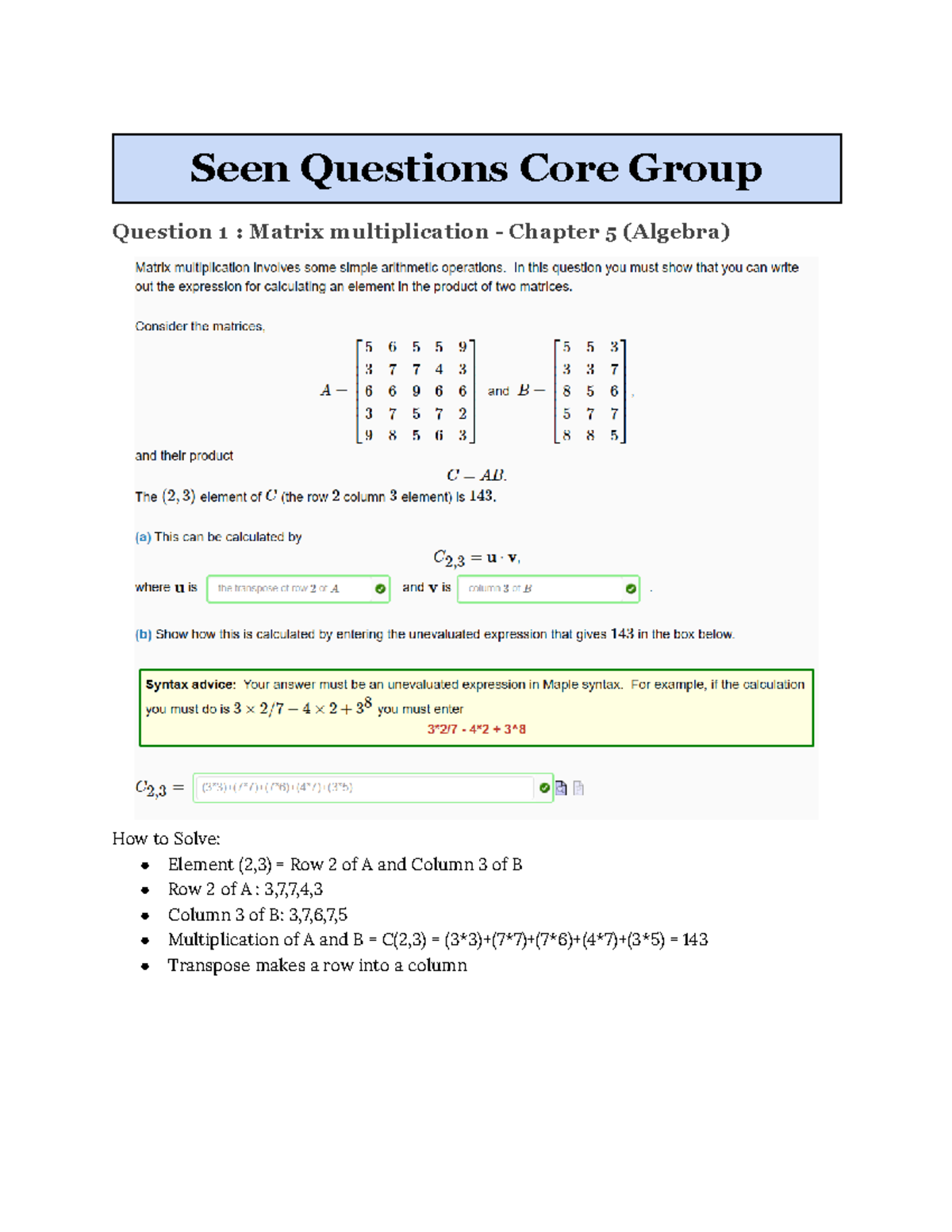 Math 1131 - Lab Test 1 & 2: Matrix Multiplication & Calculus Solutions ...