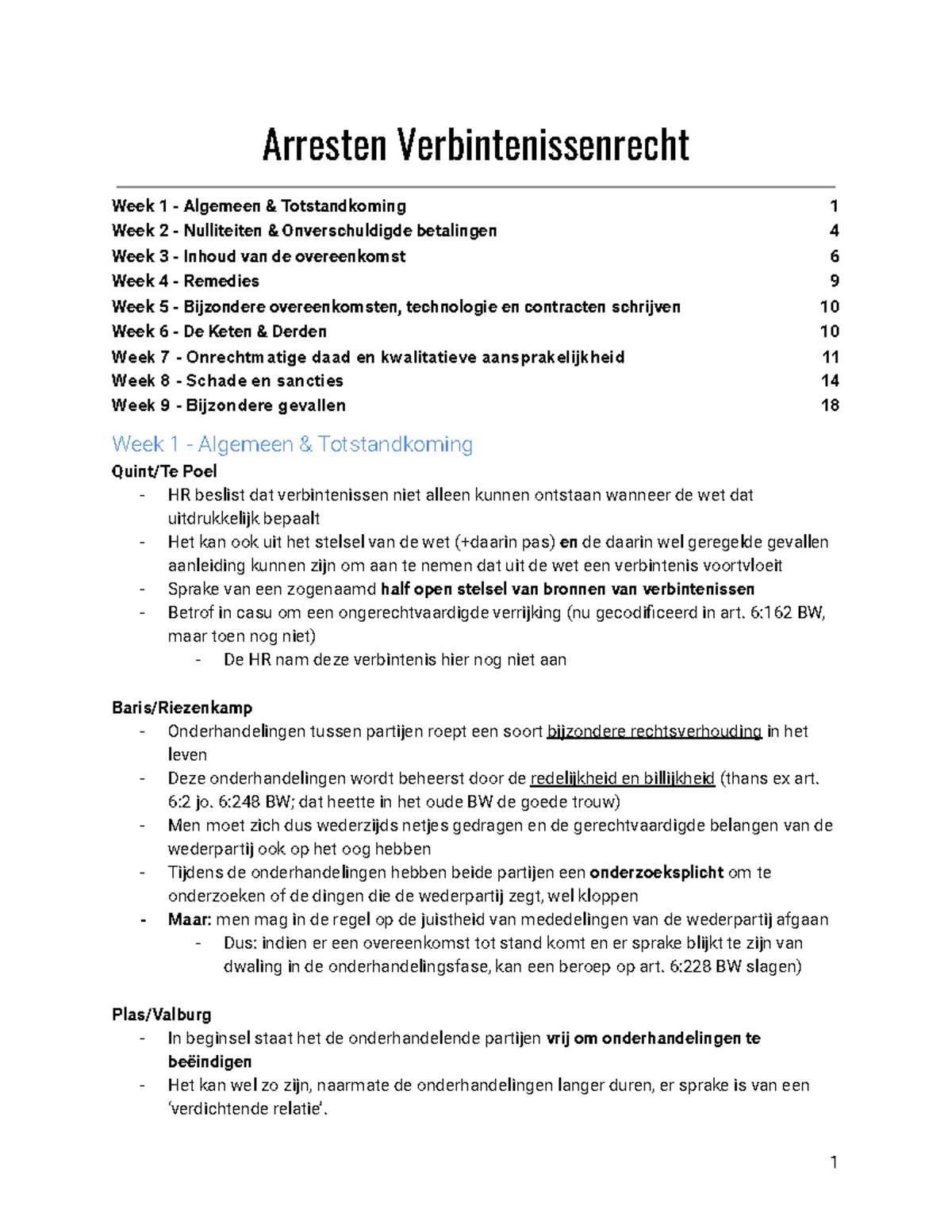 Arresten Verbintenissenrecht (Rechtskunde) - Annotaties en ...