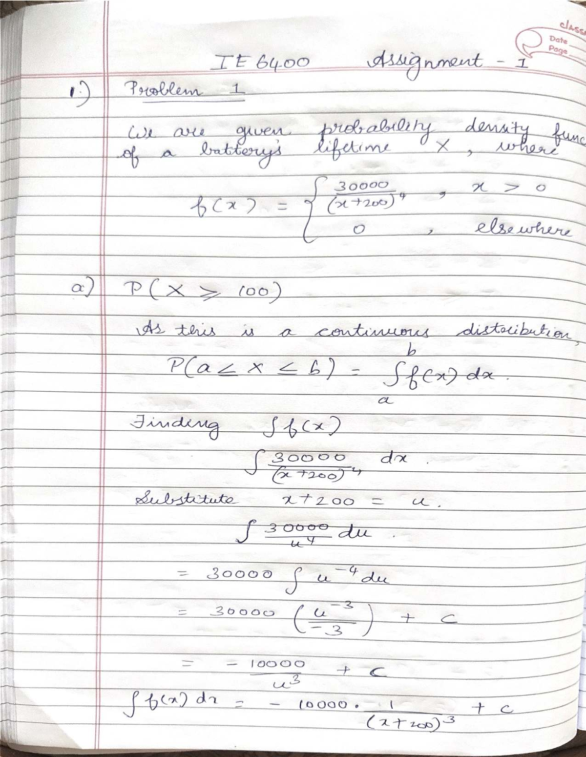 IE 6400 - Week 12 Assignment: Probability Density Functions - Studocu