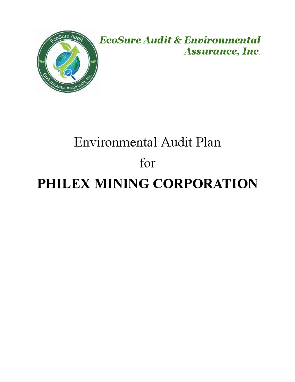 EcoSure Audit Plan for PHILEX Mining Corp. - Environmental Assurance ...