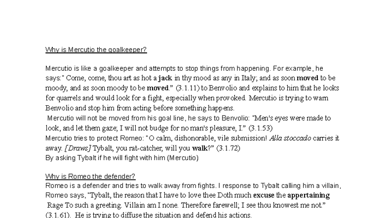 Analysis of Character Roles in Romeo and Juliet (ENG 101 Final Project ...