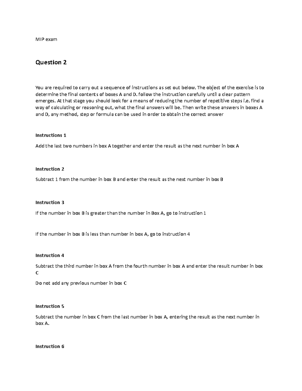 MIP Test 2 - Exam Questions and Algorithms Analysis - Studocu