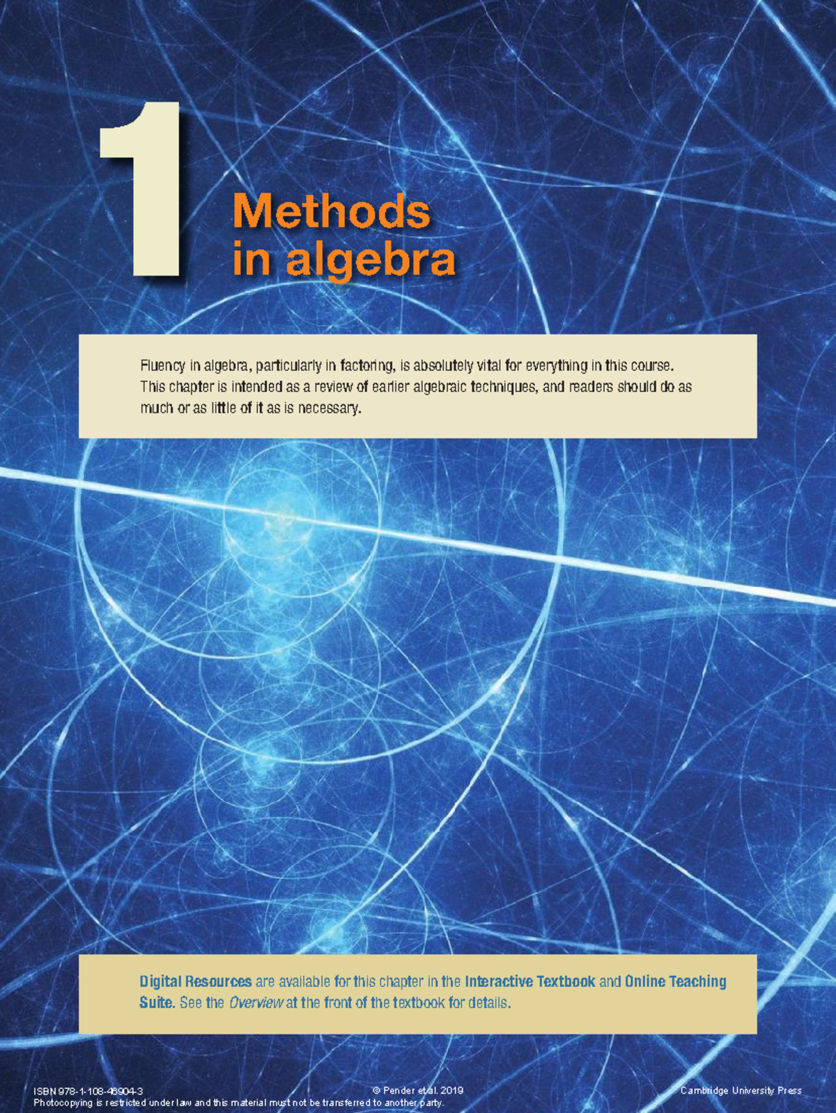 Chapter 1: Methods in Algebra for Year 11 Math (CMBRDG) - Studocu