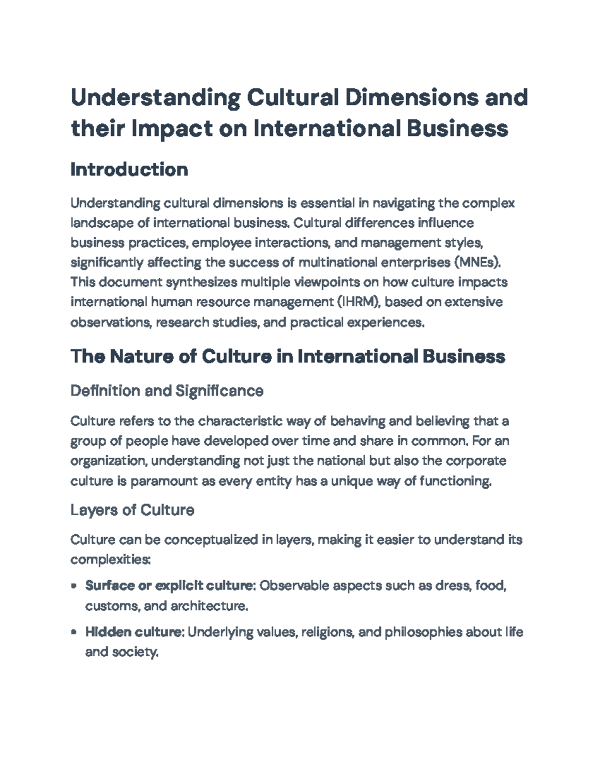 Understanding Cultural Dimensions in International Business: Insights ...