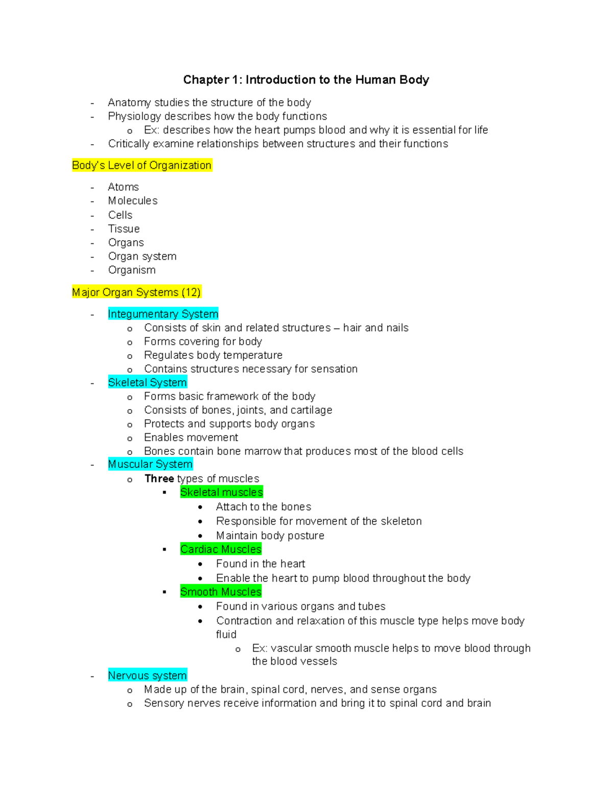 Chapter 1 - Overview of Human Anatomy and Physiology - Studocu