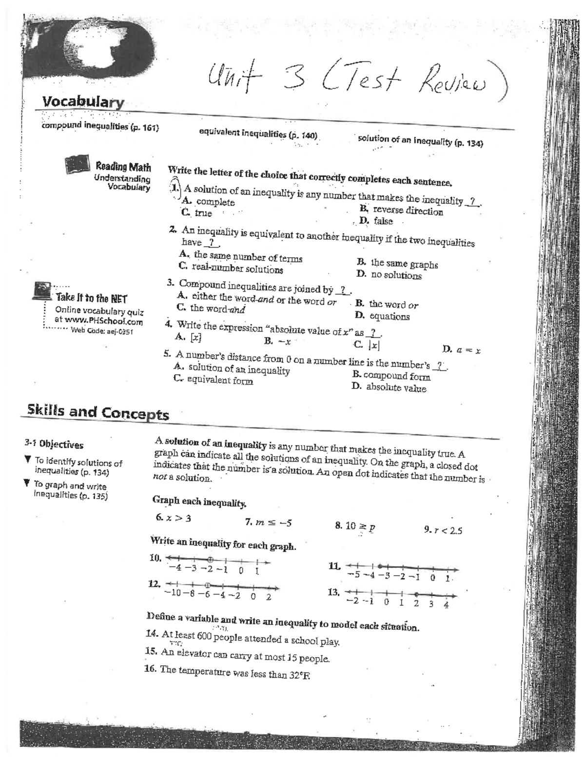 Unit 3 Test Review - hj kkkb - Unit 3 (Test Review ) Vocabulary ...