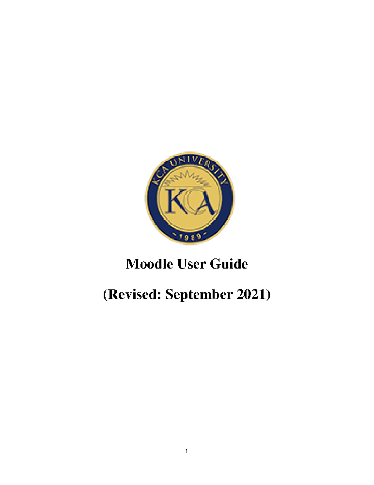 Moodle User Guide for KCA University Students (Revised Sep 2021) - Studocu