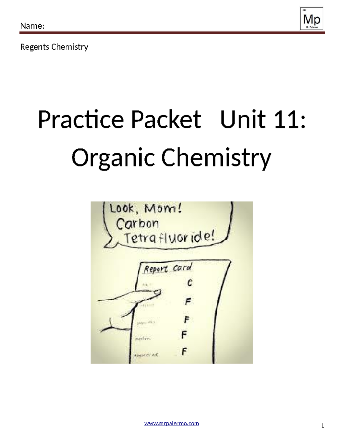 Regents Chemistry: Organic Chemistry Practice Packet - Studocu