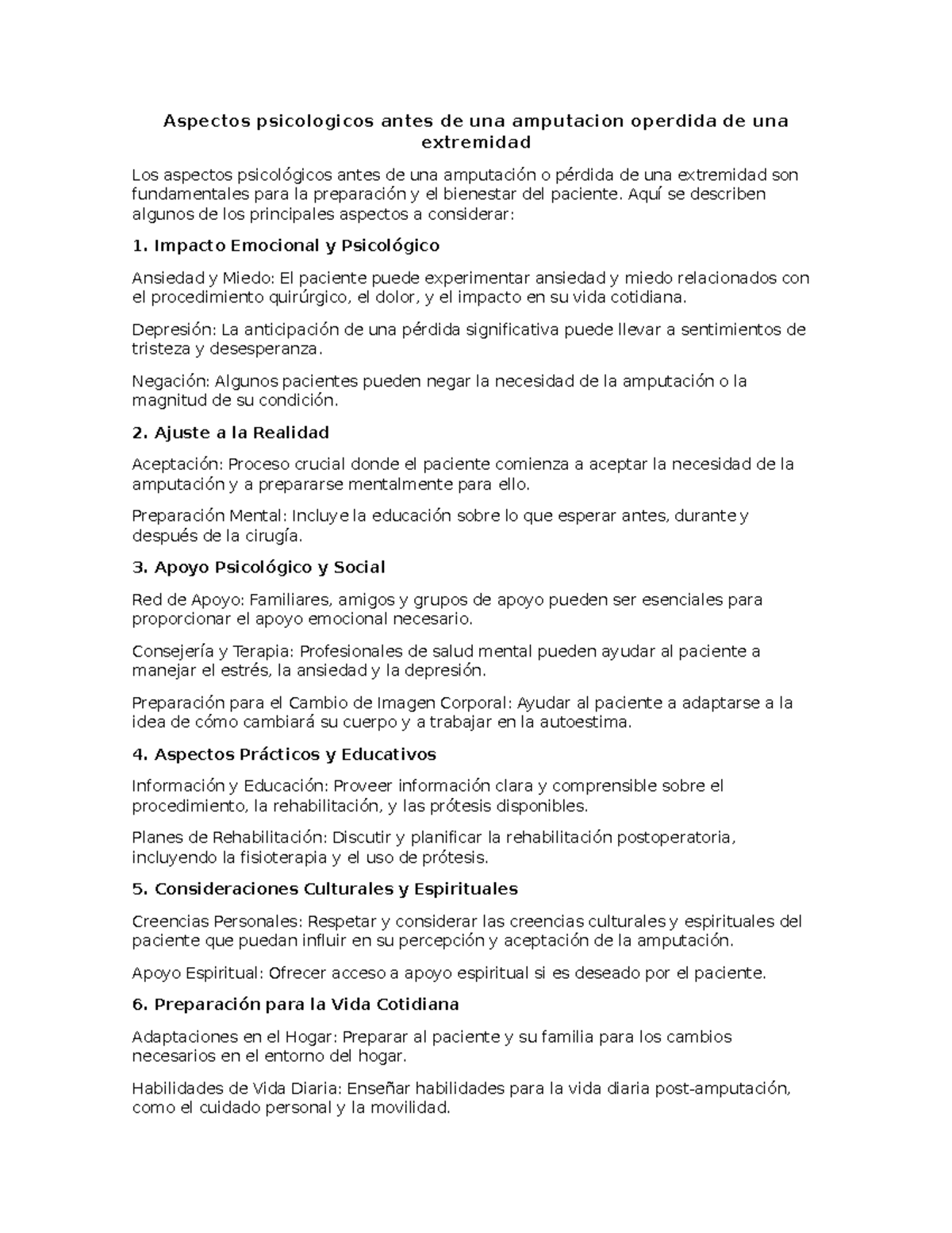 Aspectos psicologicos - Aquí se describen algunos de los principales ...