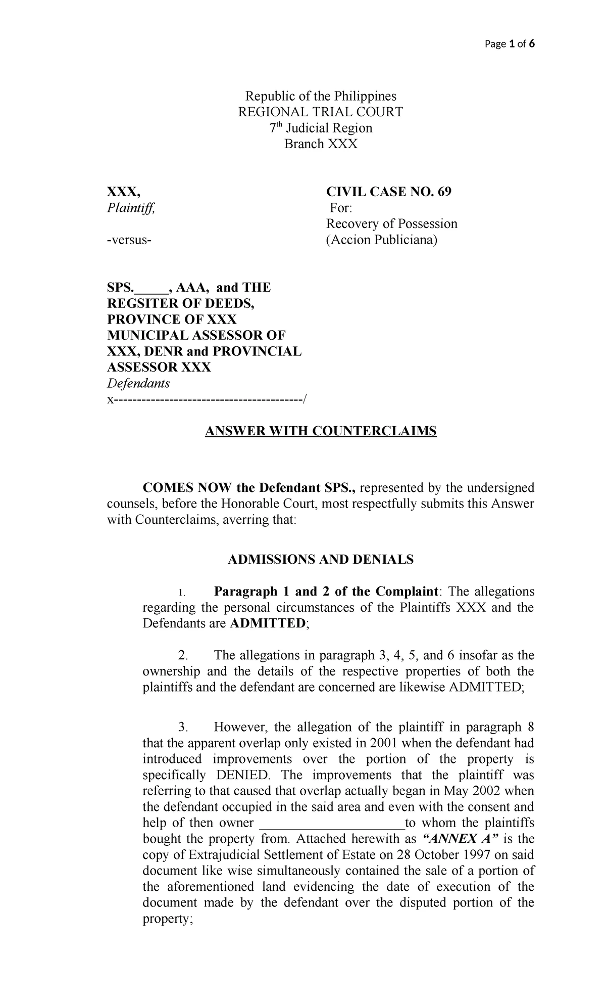 CRIM CASE- Counter-Affidavit for SLIGHT PHYSICAL INJURY NPS No. - Studocu
