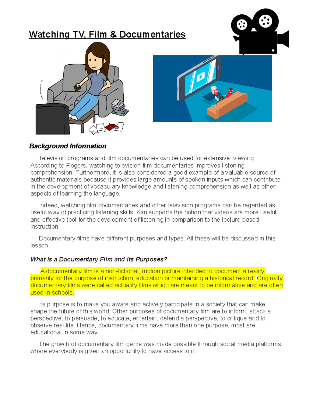 Watching TV Film Documentaries 1 - Watching TV, Film & Documentaries ...