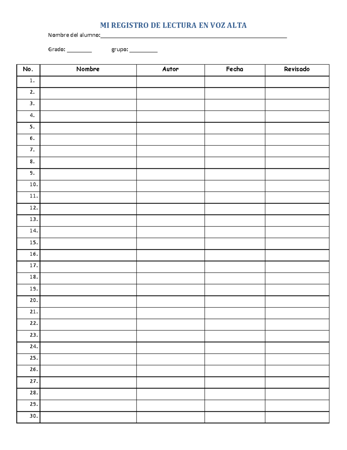 Registro DE Lectura - Alfabetizacion Inicial - MI REGISTRO DE LECTURA ...