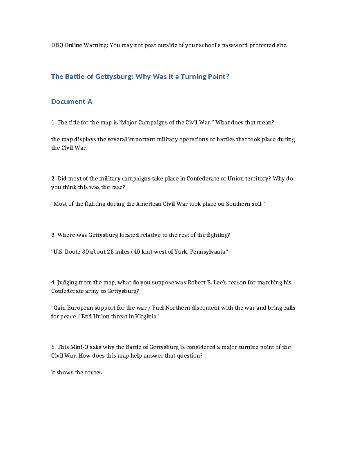 The Battle of Gettysburg: A Turning Point in the Civil War - EV - Studocu