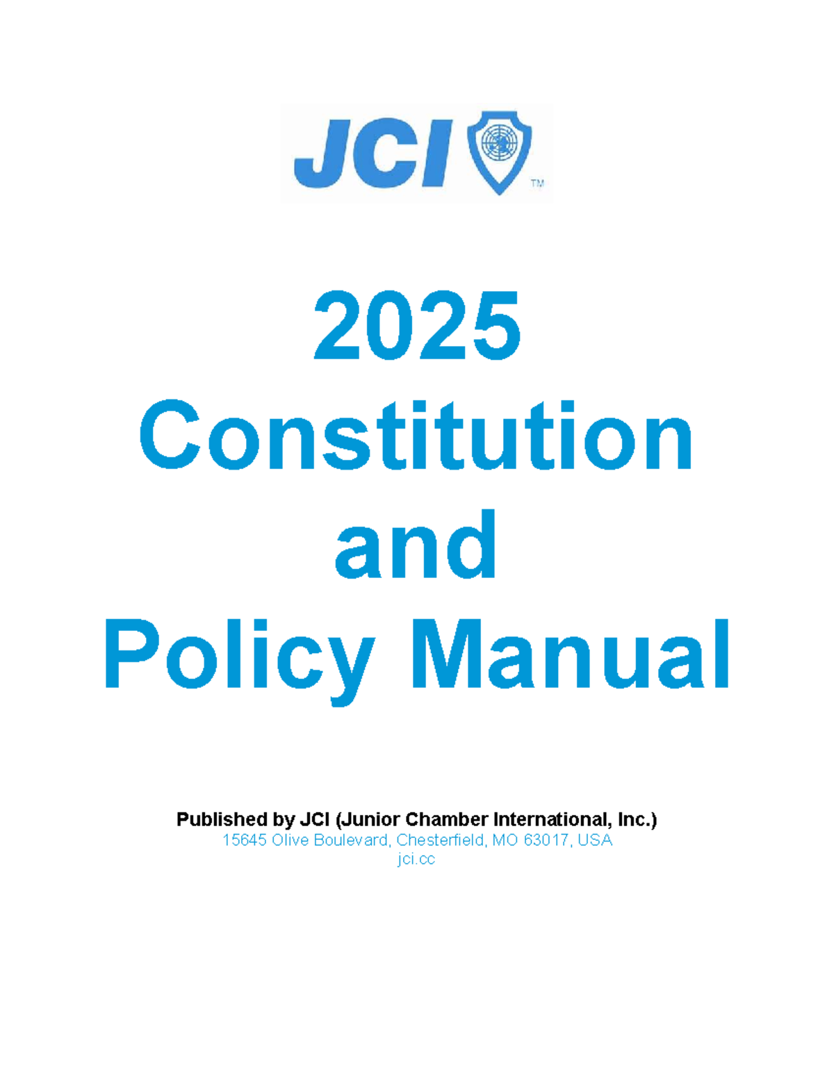 2025 JCI Constitution & Policy Manual: Guidelines and Principles - Studocu